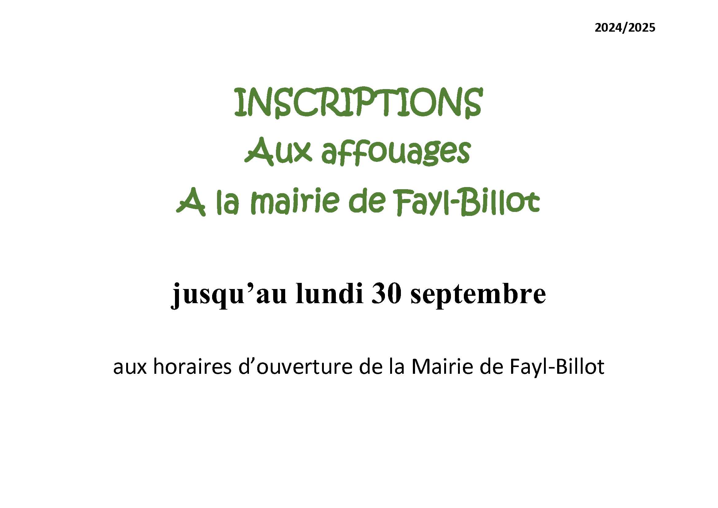 INSCRIPTIONS affiche 2024 – FAYL-BILLOT